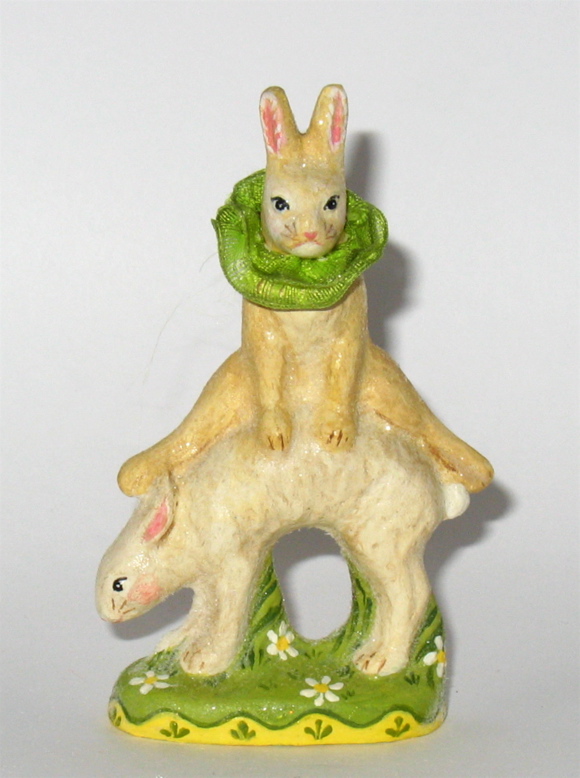 Chalkware Rabbit from antique chocolate mold