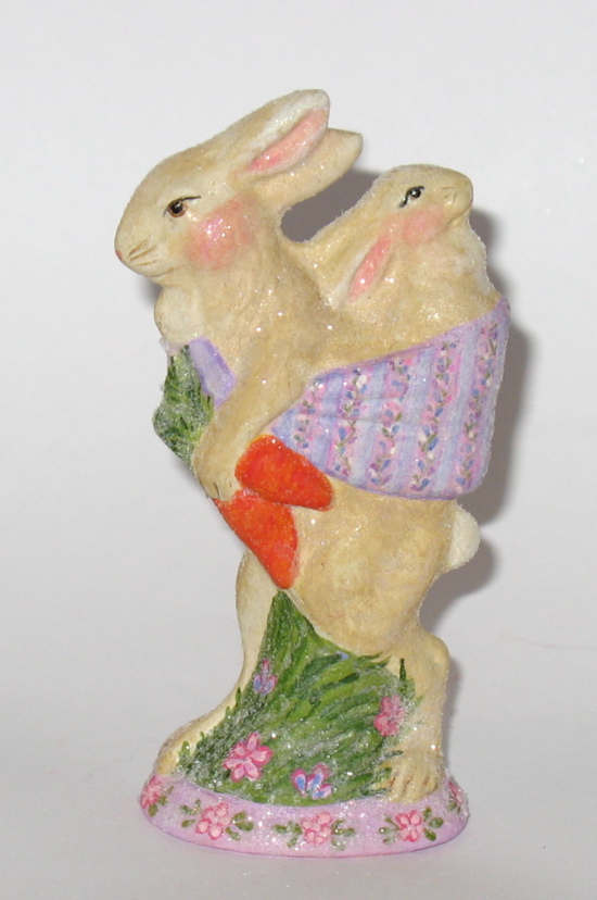 Chalkware Rabbit from antique chocolate mold