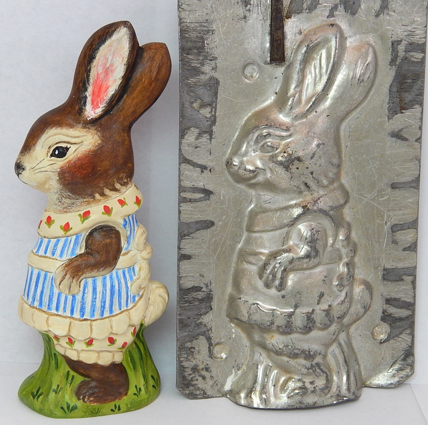 Chalkware Rabbit in Dress from an antique chocolate mold | Bittersweet ...